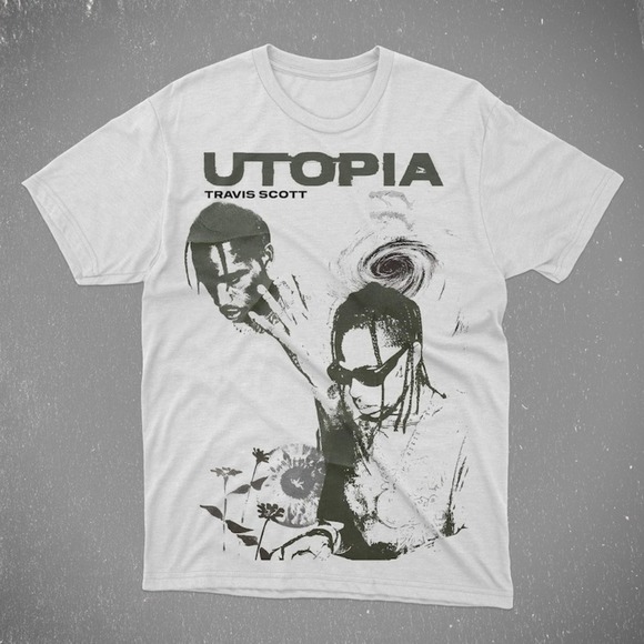 Tops | Travis Scott Utopia Tshirt Graphics Tshirt | Poshmark